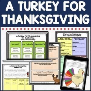 A Turkey For Thanksgiving By Eve Bunting Activities In Digital And PDF ...