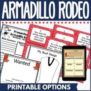 Armadillo Rodeo By Jan Brett Cowboy Days Activities In Digital And PDF Formats | Comprehension ...