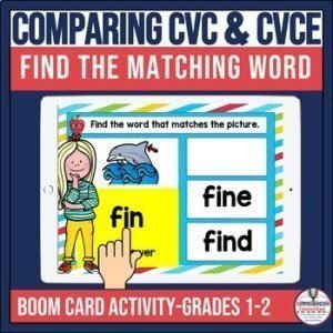 Comparing CVC And CVCe Words Boom Cards, Visual Discrimination, Vowel ...