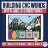 Easter CVC Word Building Activities Boom Cards | Comprehension Connection
