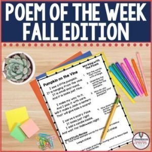 Fall Poem Of The Week, Fluency Activities, Poetry Lessons, 2nd 3rd ...