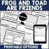 Frog And Toad Are Friends By Arnold Lobel Activities In Digital And PDF ...
