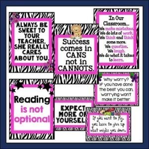 Zebra Print Motivational Posters | Comprehension Connection