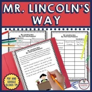 Mr. Lincoln's Way By Patricia Polacco Activities And Lapbook In Digital ...