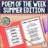 Summer Poem Of The Week, Fluency Activities, Poetry Lessons, 2nd 3rd ...