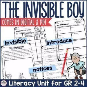 The Invisible Boy Book Companion In Digital And PDF | Comprehension ...