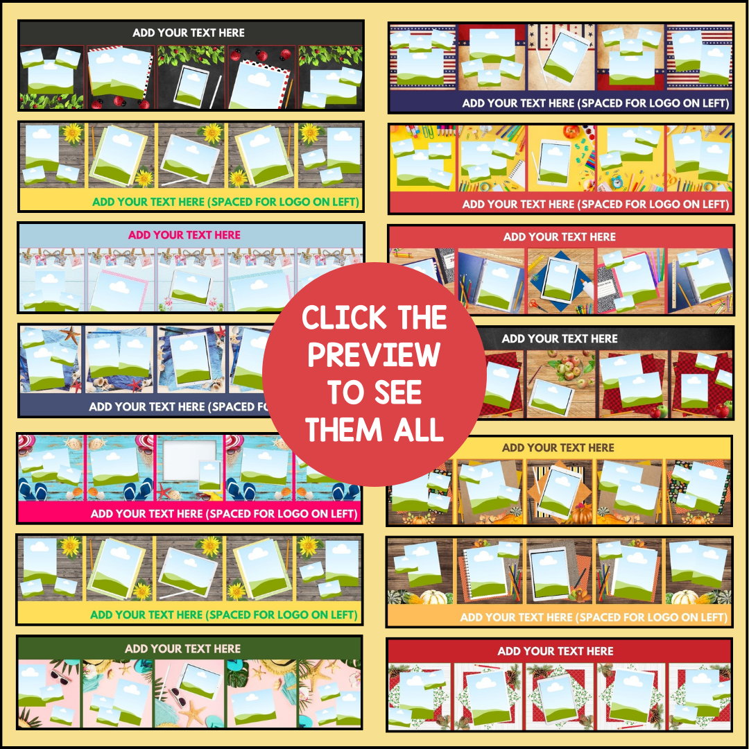TPT Banner Templates For Canva Everyday And Seasonal Designs ...