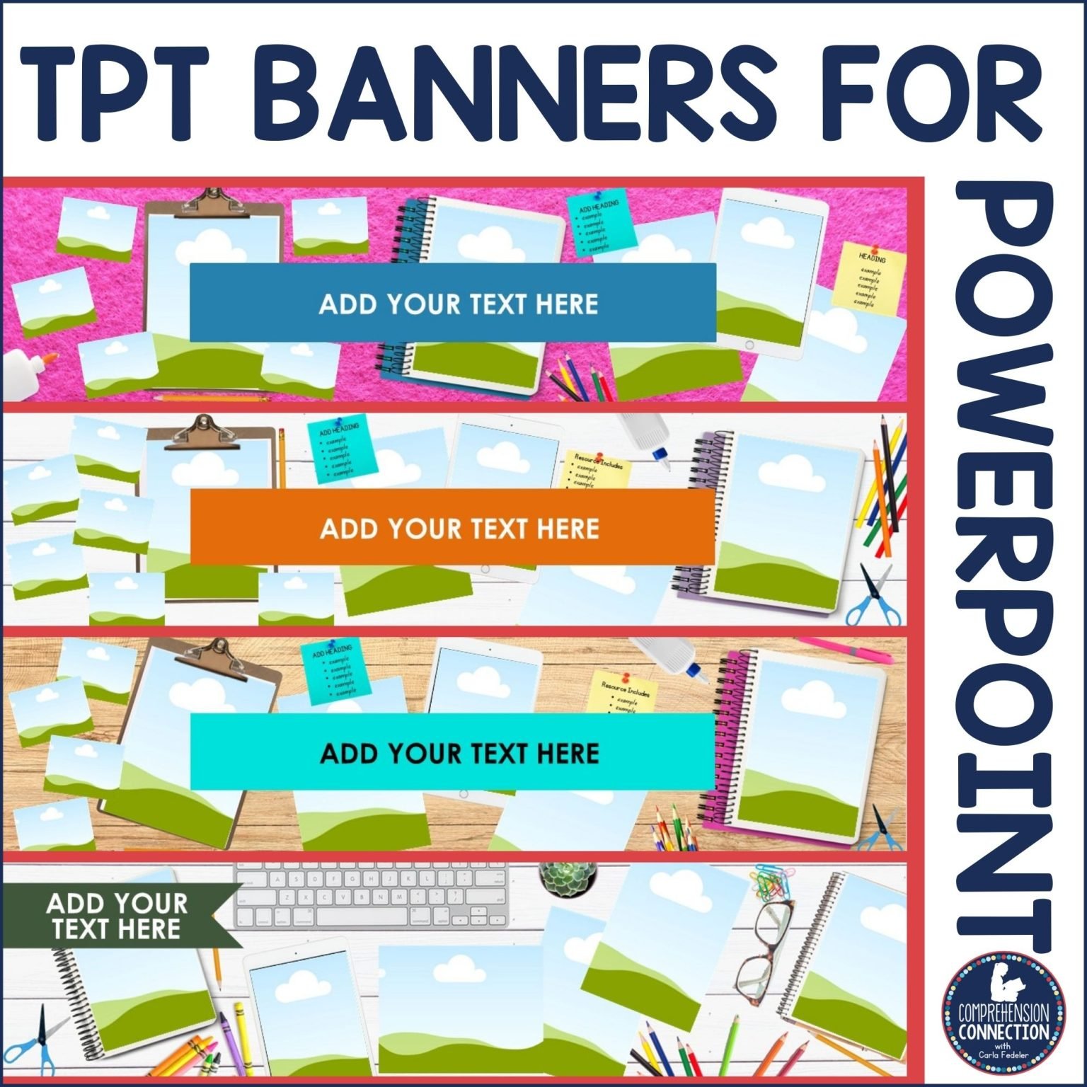 TPT Banner Templates For Powerpoint | Comprehension Connection