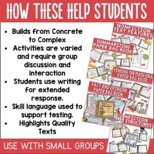 Nonfiction Reading Comprehension Activities Includes 5 Projects Hands ...