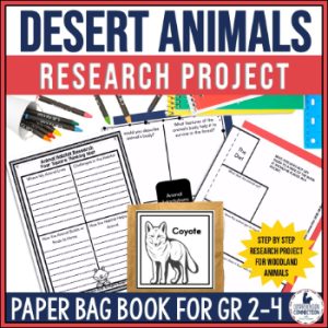Desert Animals Research Project Paper Bag Book | Comprehension Connection
