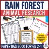 Rain Forest Animals Project Research Report Paper Bag Book ...